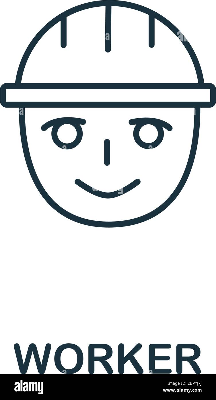 Worker icon from work safety collection. Simple line element Worker ...