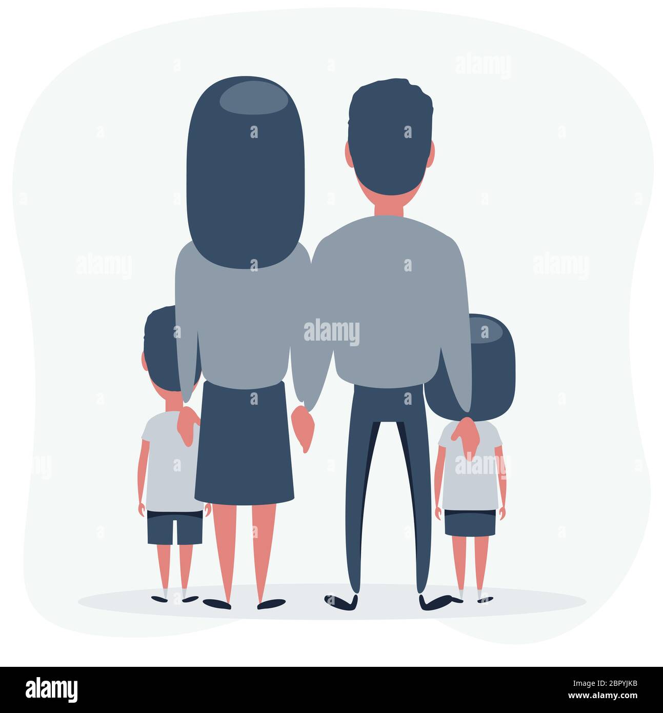 Back view man holding child hand Stock Vector Images - Alamy
