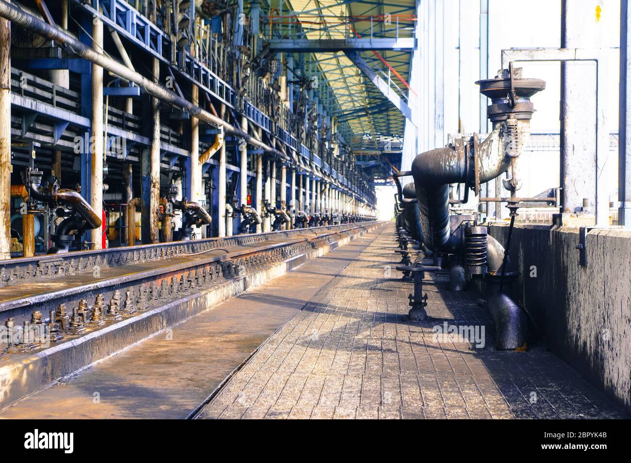Close up industrial view,A equipment of oil refining,Oil and gas ...