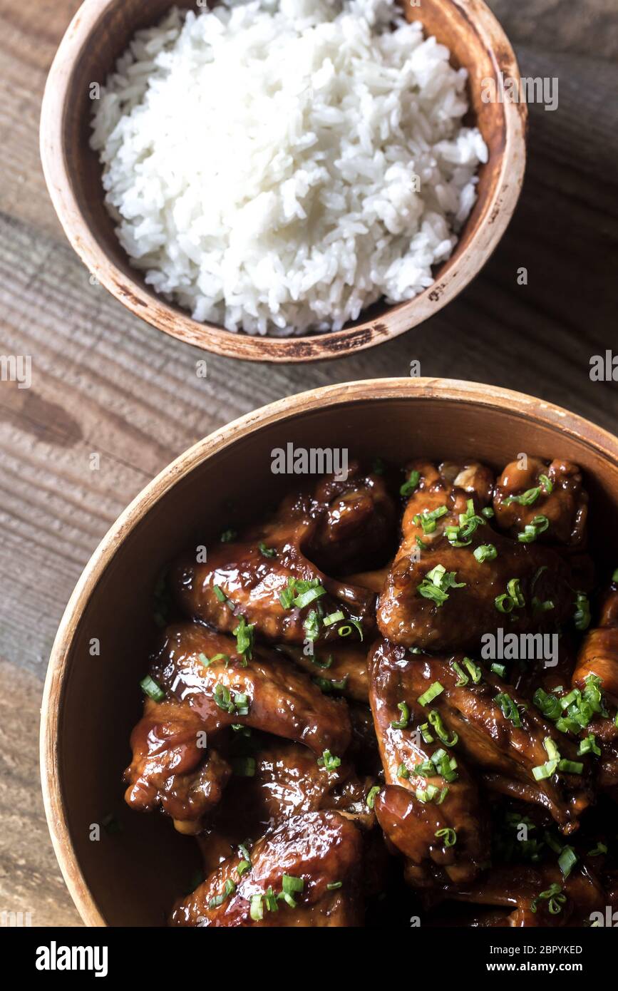 American fried rice with chicken wings hi-res stock photography and ...