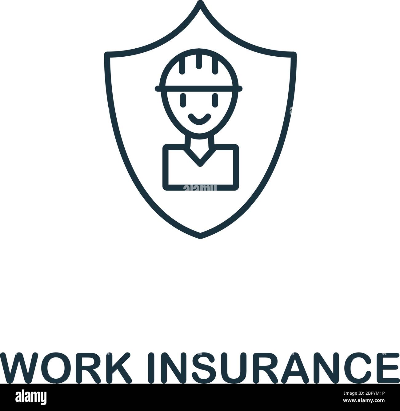 Work Insurance icon from work safety collection. Simple line element ...