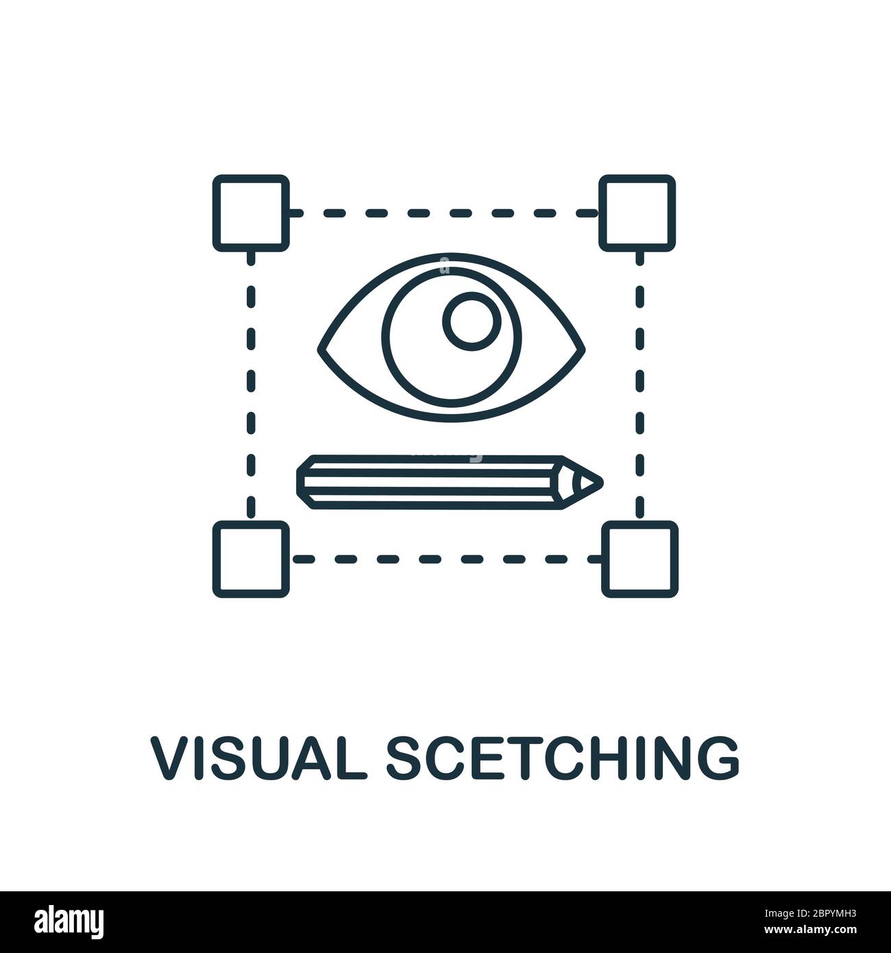 Visual Sketching icon from 3d printing collection. Simple line Visual ...