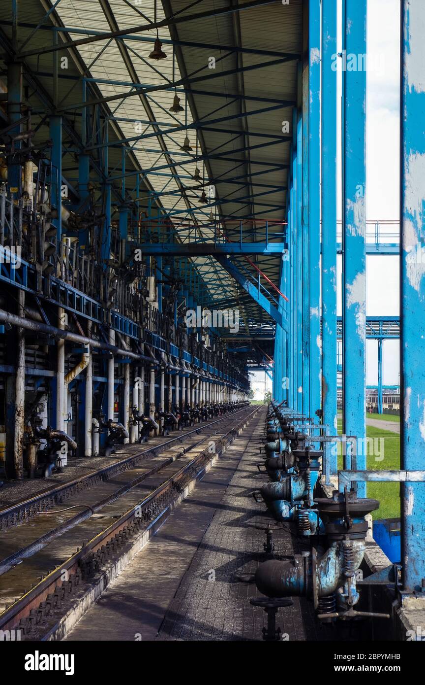 Close up industrial view,A equipment of oil refining,Oil and gas ...