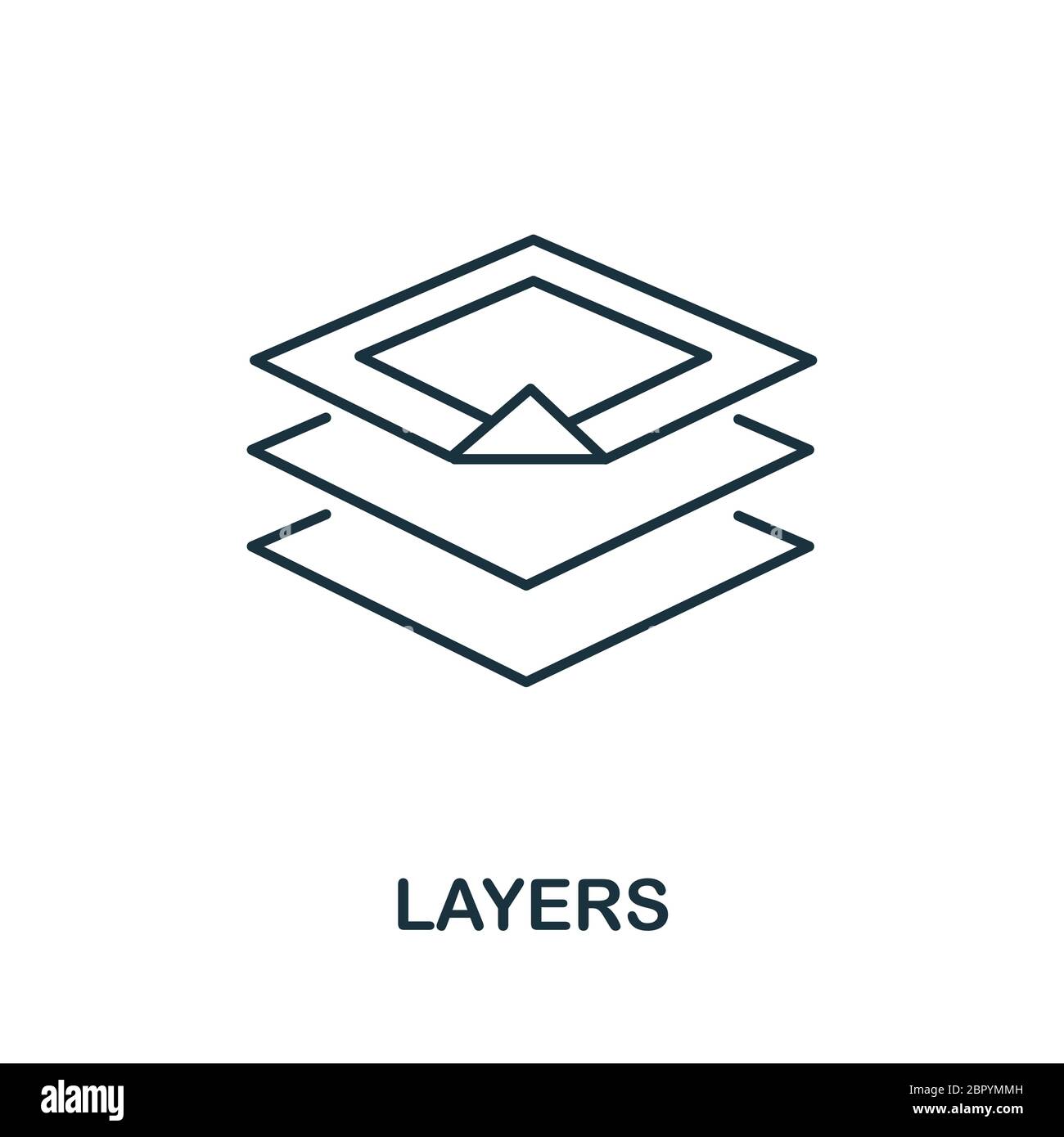 Layers icon from 3d printing collection. Simple line Layers icon for ...