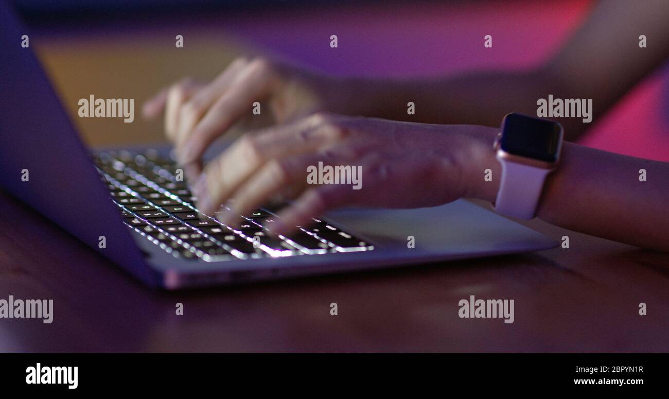 Use of notebook computer Stock Photo - Alamy