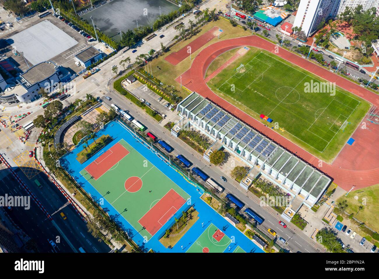 Top down football pitch stadium hi-res stock photography and images - Alamy