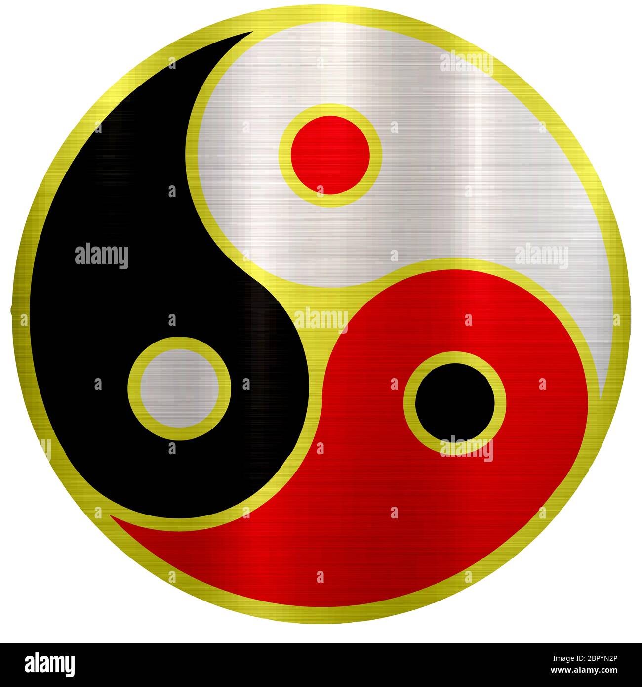 balance feng shui yin yang metallic illustration zen Stock Photo - Alamy