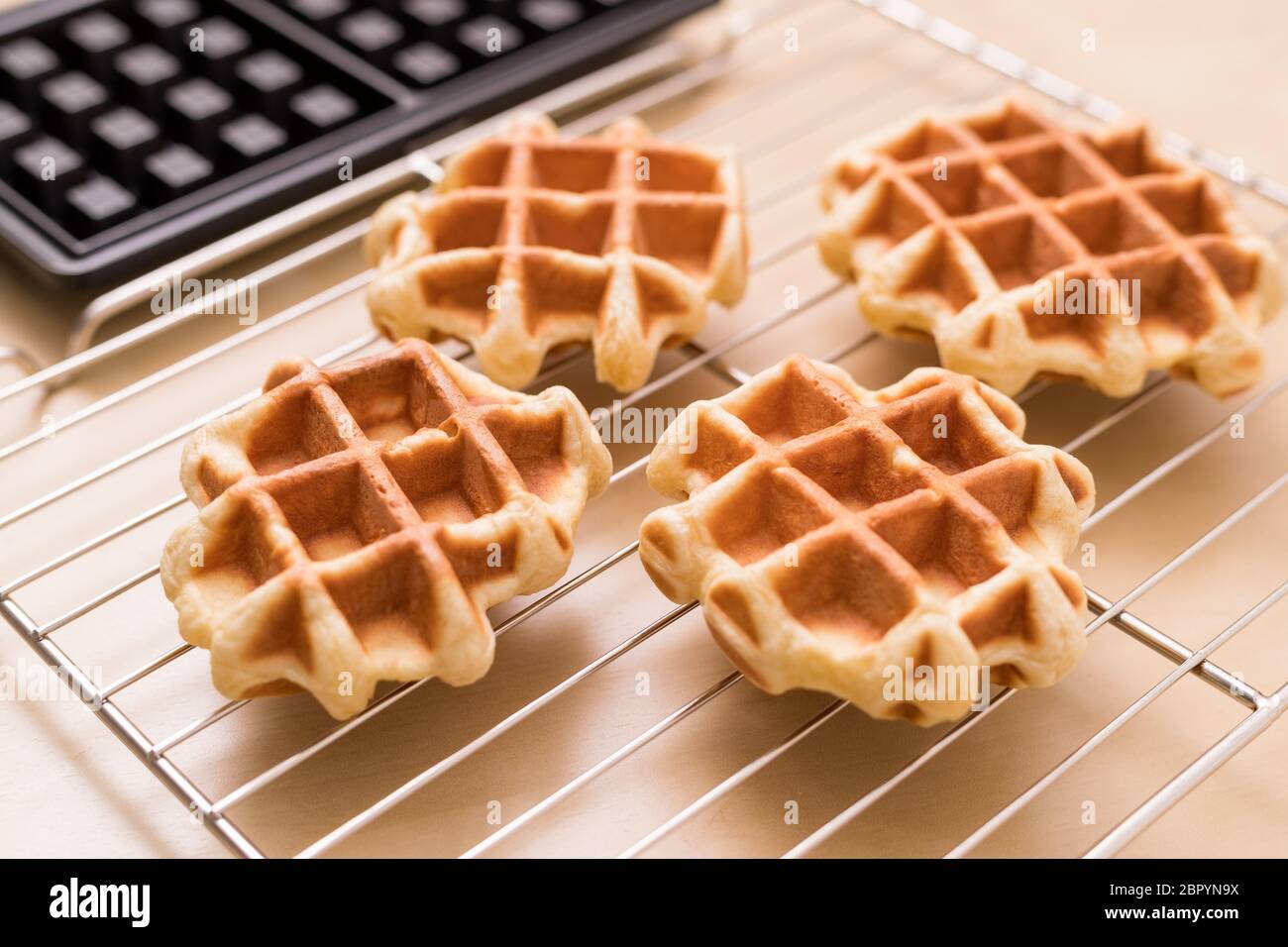 Homemade baked waffle Stock Photo - Alamy