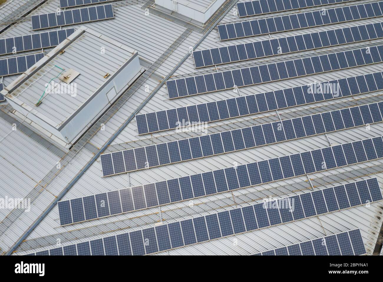 Top down view of solar panel system Stock Photo - Alamy