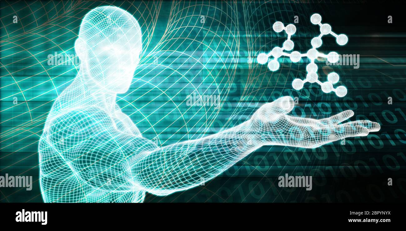 Molecule Structure in 3D as a Presentation Background Stock Photo - Alamy