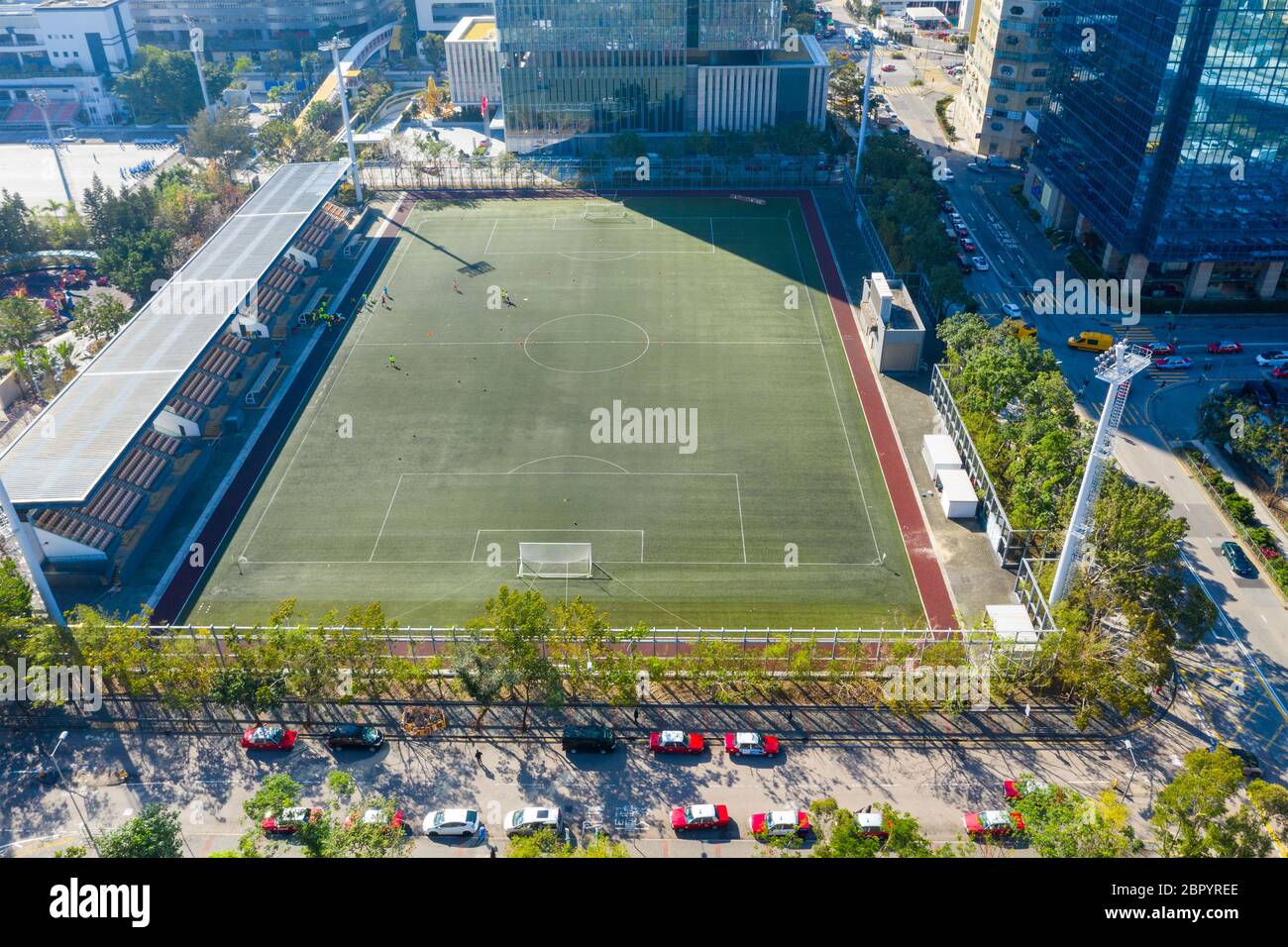 Top down football pitch stadium hi-res stock photography and images - Alamy
