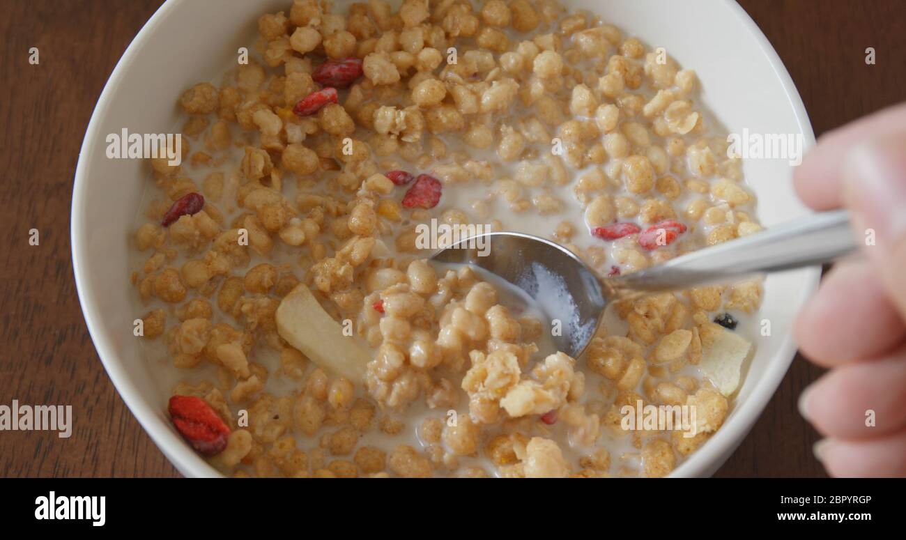 Eat with cereal milk breakfast Stock Photo - Alamy