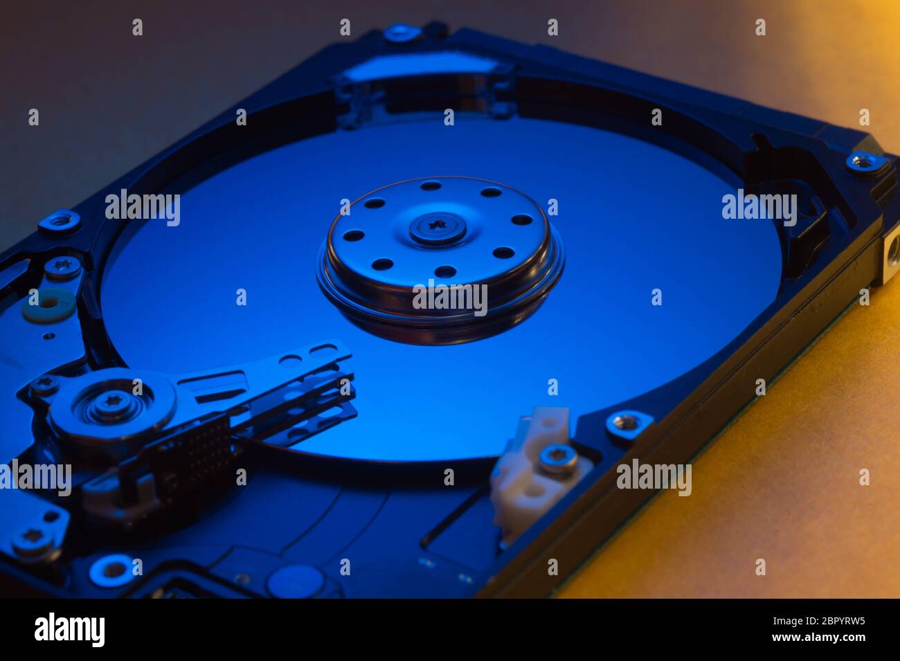 Colorful hdd. open hard disk drive. the concept of data storage. data ...