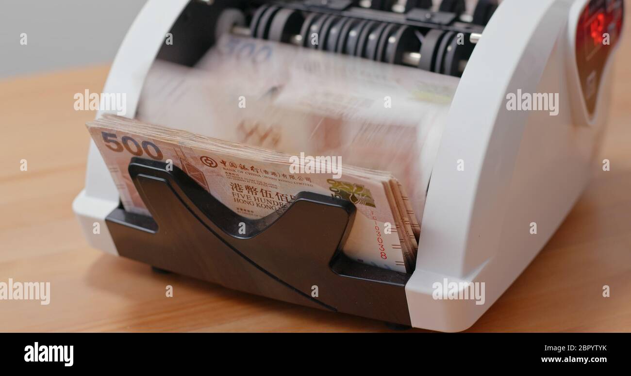 Money banknote counting machine Stock Photo - Alamy