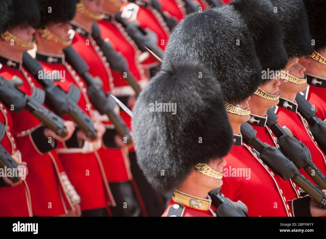 6th June 2015. Welsh Guards marching at The Colonels Review 2015 in ...