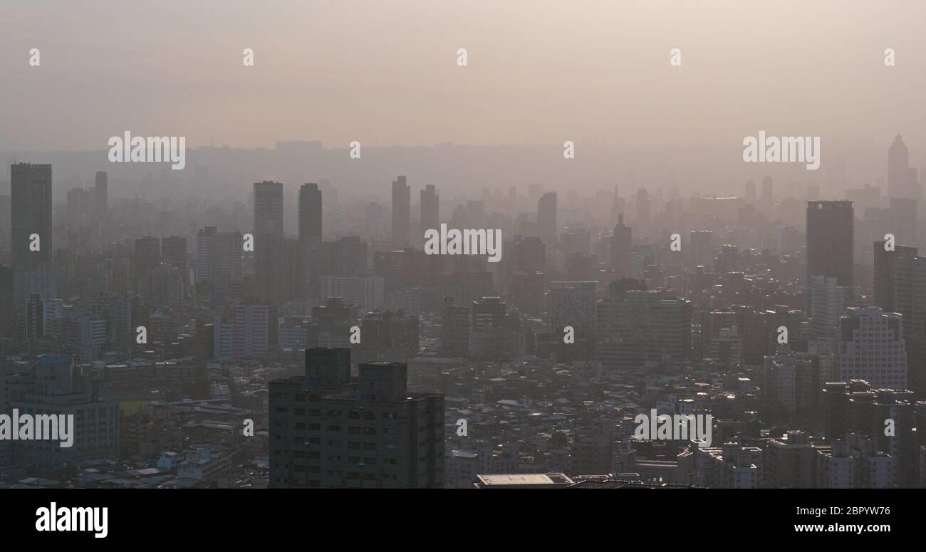 Taipei city, Taiwan, 25 May 2018:- Air pollution of taipei city Stock ...