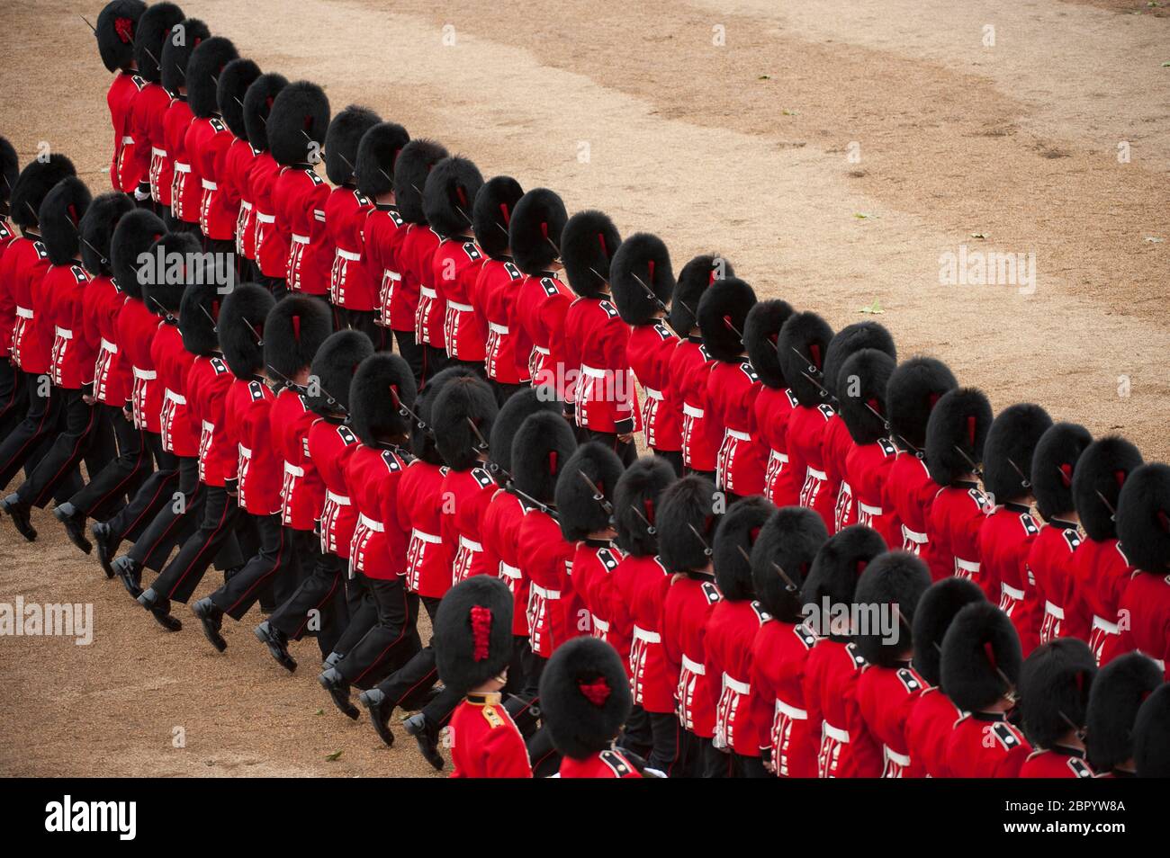13th June 2015. Diagonal lines of Guardsmen marching at the 2015 ...