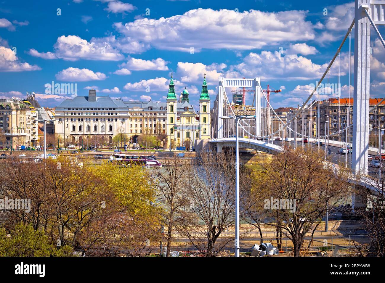 Budapest Danube river waterfront springtime view, capital of Hungary ...