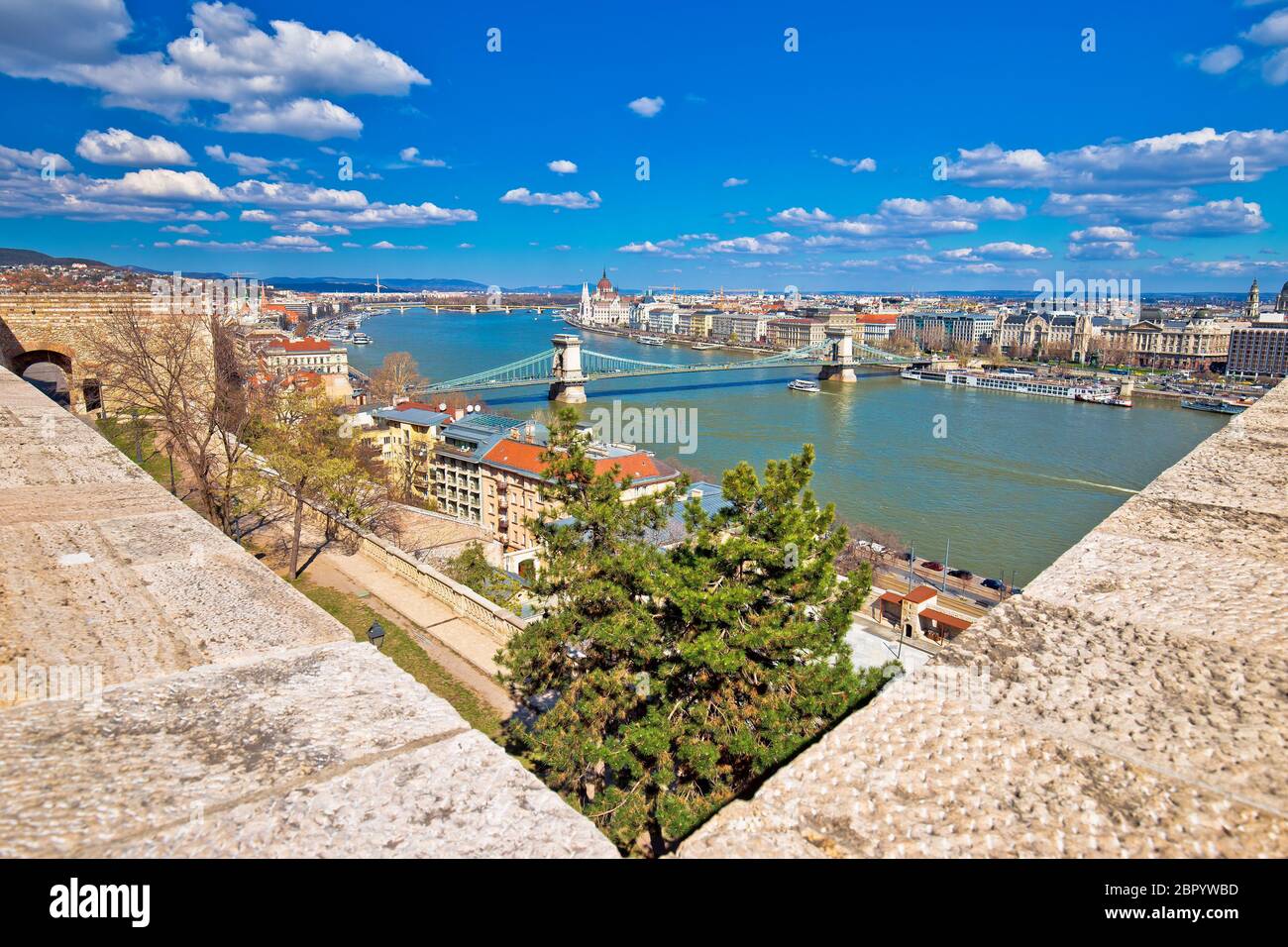 Budapest Danube river waterfront panoramic view, capital of Hungary ...