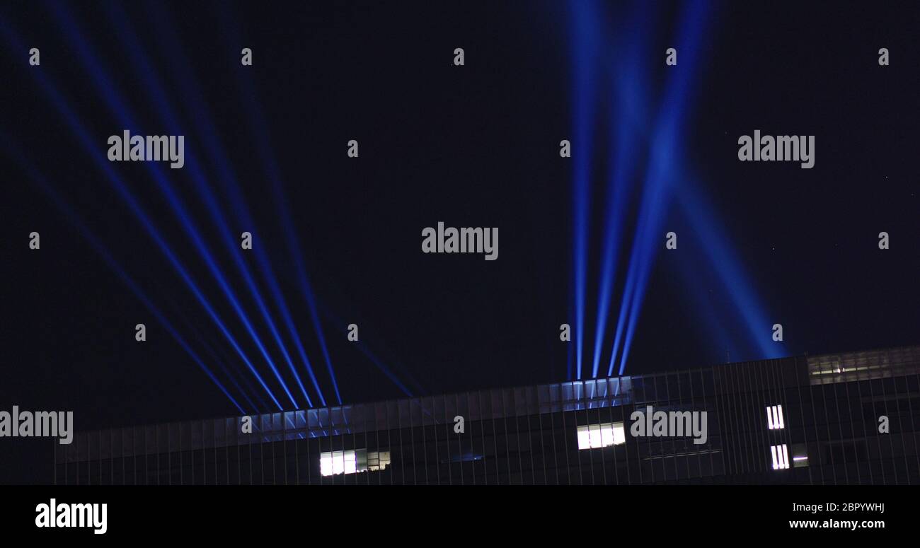 Light show performance at night Stock Photo - Alamy