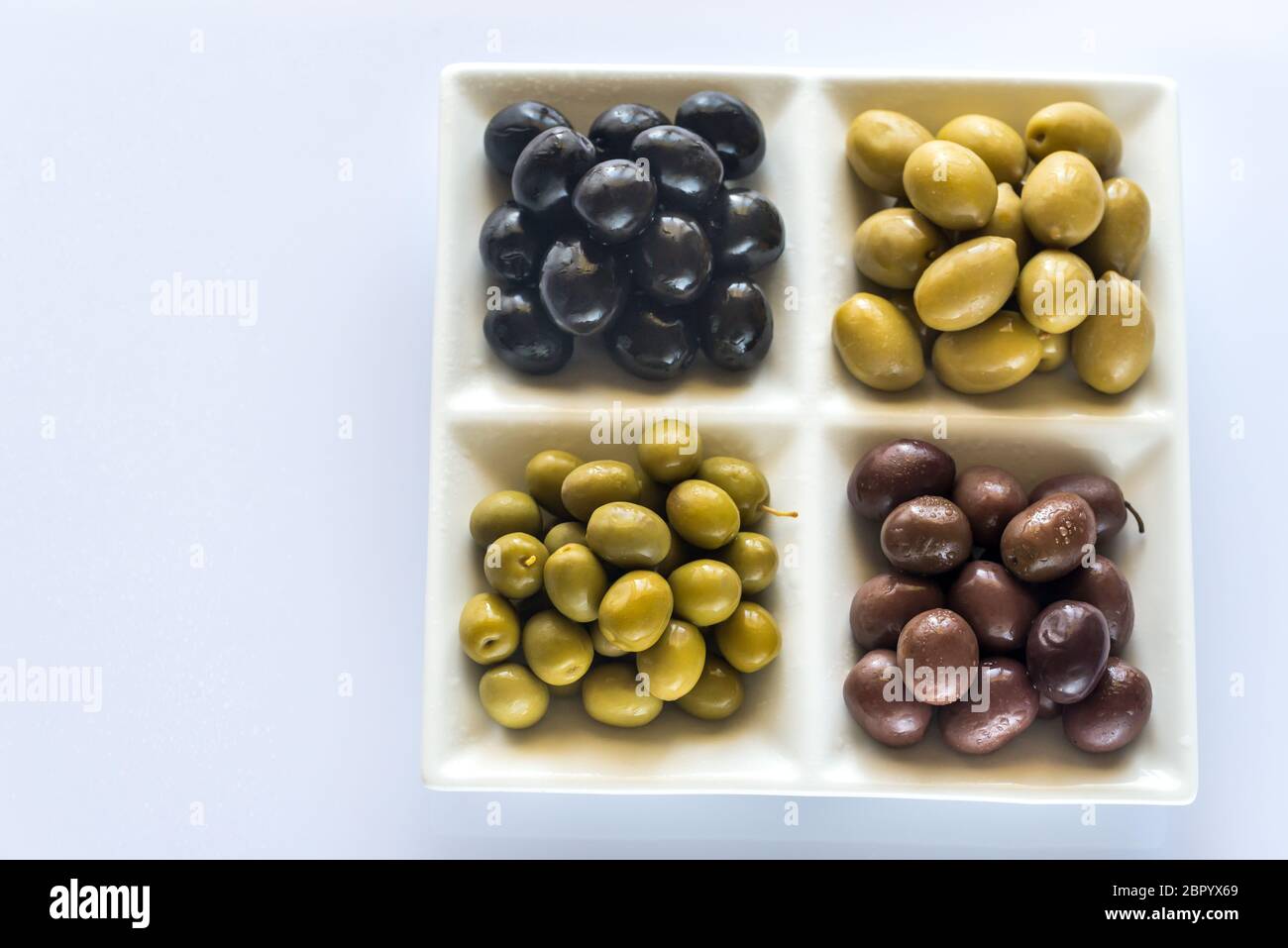 Assortment of olives: top view Stock Photo - Alamy