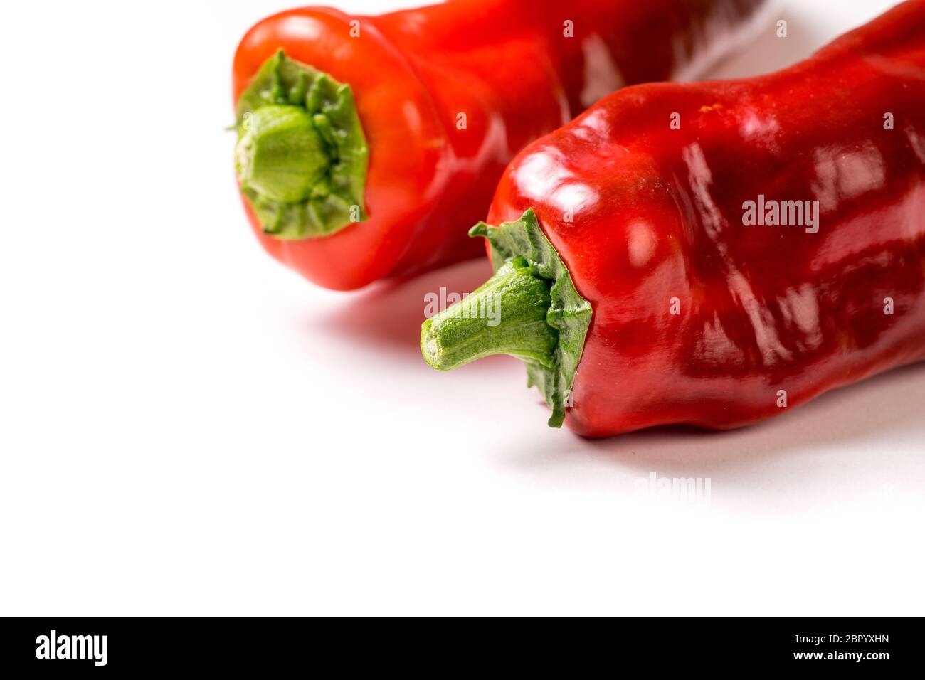 Red organic snack pepper, bellpepper isolated on white background Stock ...