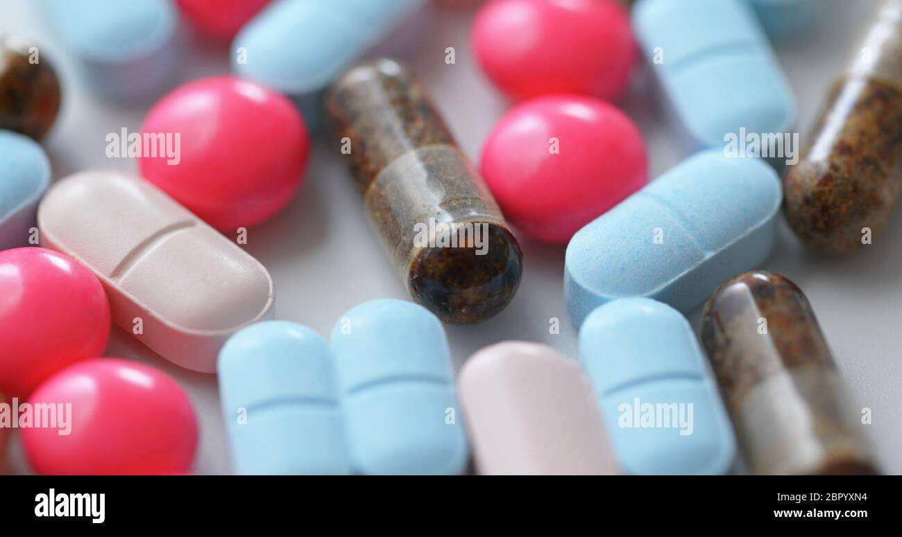 Group of different medicine Stock Photo - Alamy