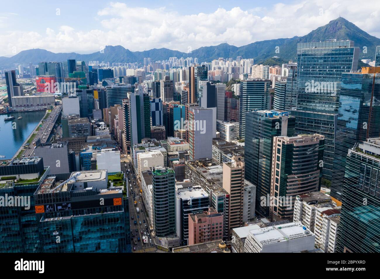 Kowloon Bay, Hong Kong 03 September 2018:- Aerial view of Hong Kong ...
