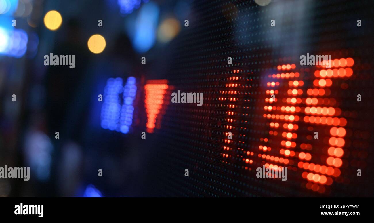 Display stock market numbers and graph on street Stock Photo - Alamy