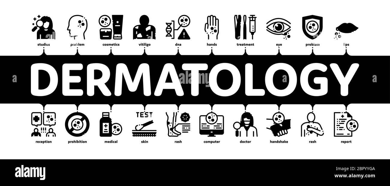 Dermatology Skin Care Minimal Infographic Banner Vector Stock Vector ...