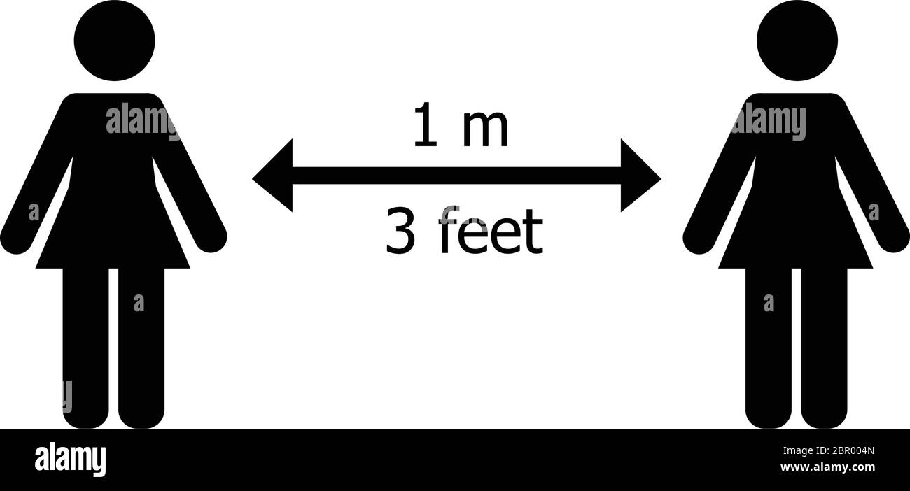 Keep distance sign coronovirus epidemic protective equipment steps to ...