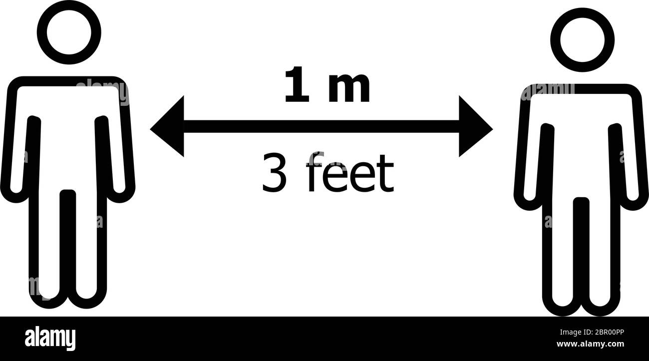 Keep distance line sign coronovirus epidemic protective equipment steps ...