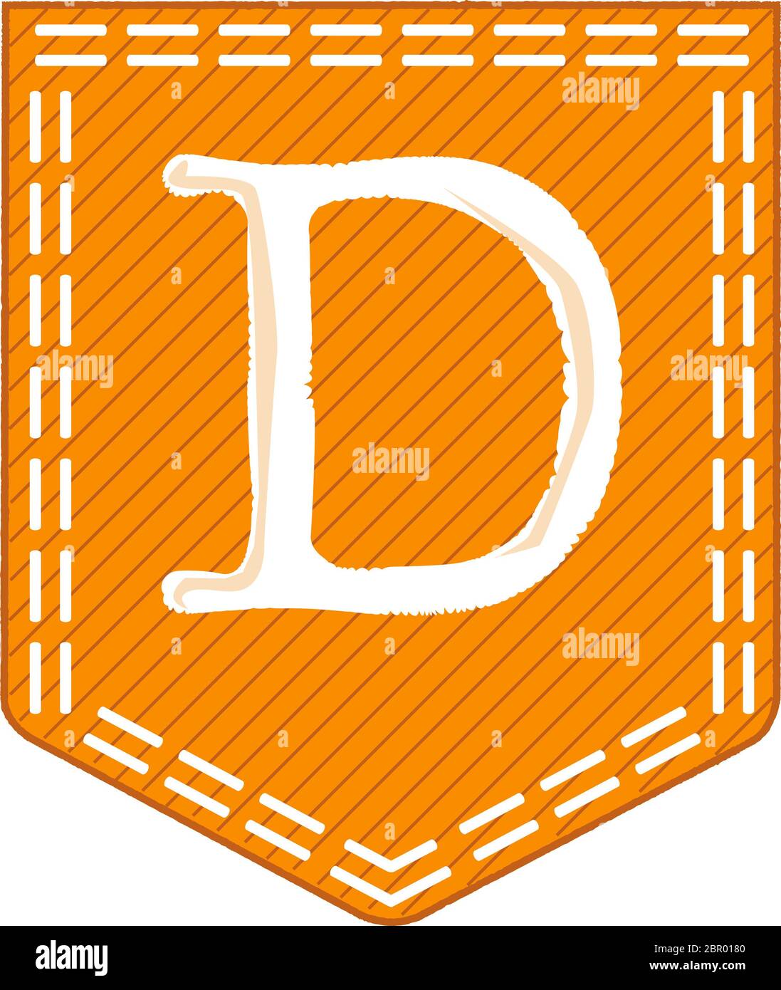Orange pocket the letter D over a white background Stock Photo - Alamy