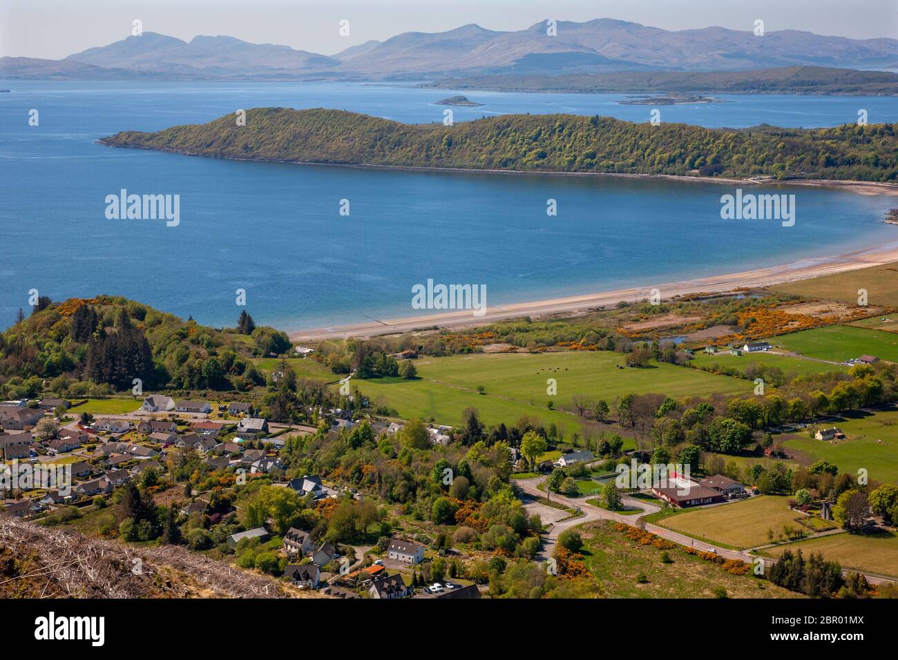 View overlooking Benderloch & Tralee bay, Argyll Stock Photo - Alamy