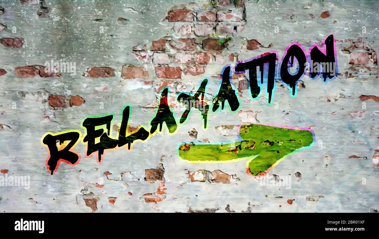 Wall Graffiti to Relaxation Stock Photo - Alamy