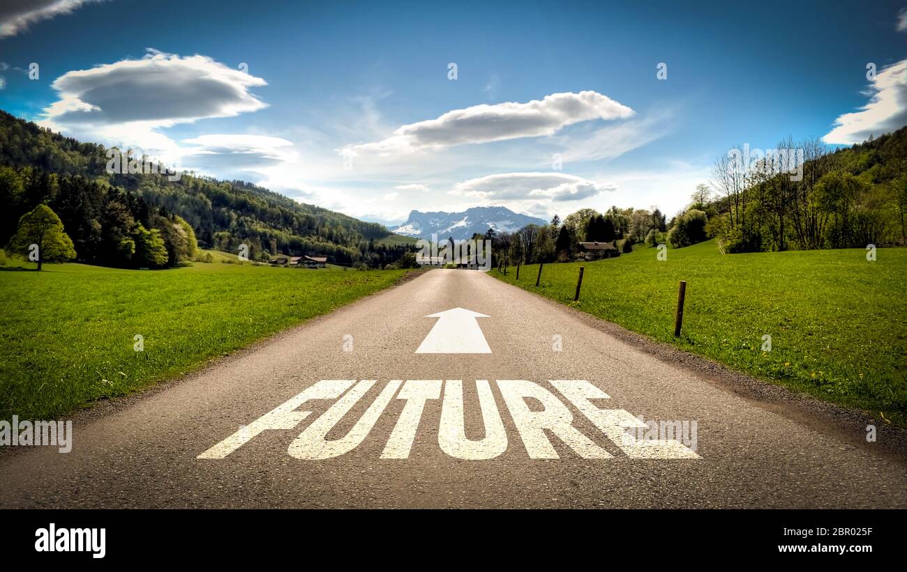 Future versus past road hi-res stock photography and images - Alamy