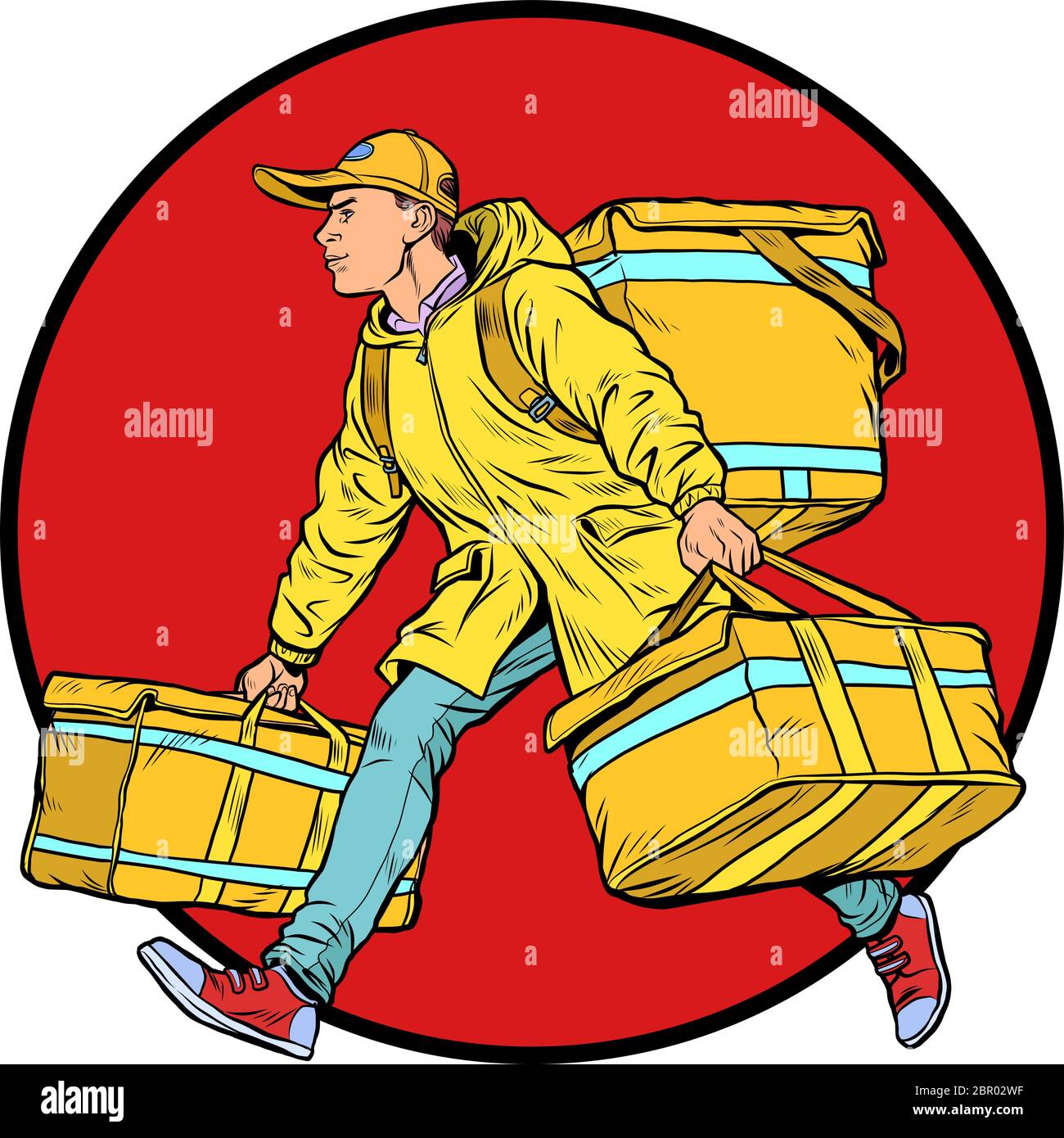 Delivery service man Stock Vector Images - Alamy