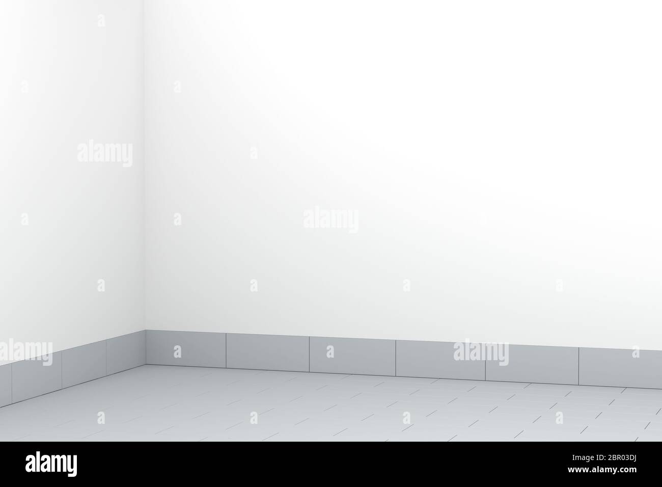 Empty room with tiled floor, 3D illustration Stock Photo - Alamy