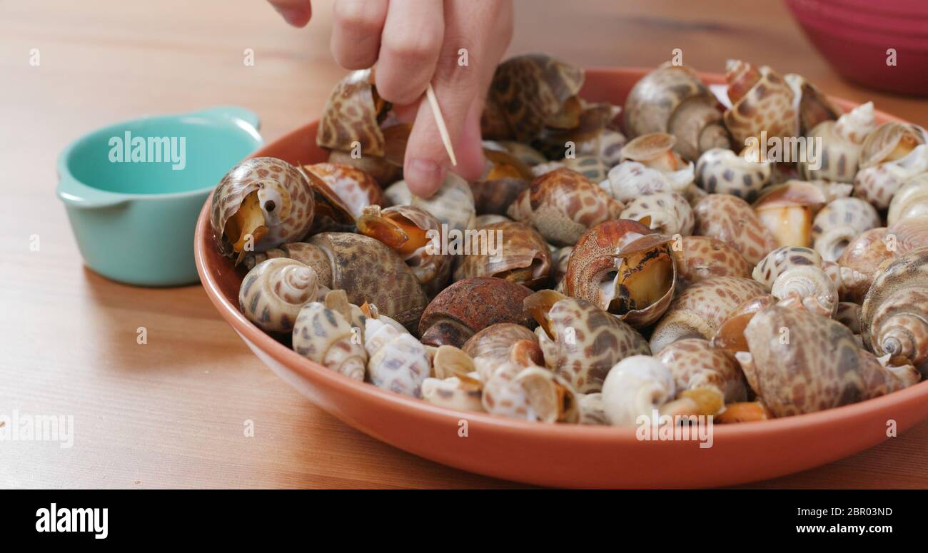 Steamed snail dish Stock Photo - Alamy