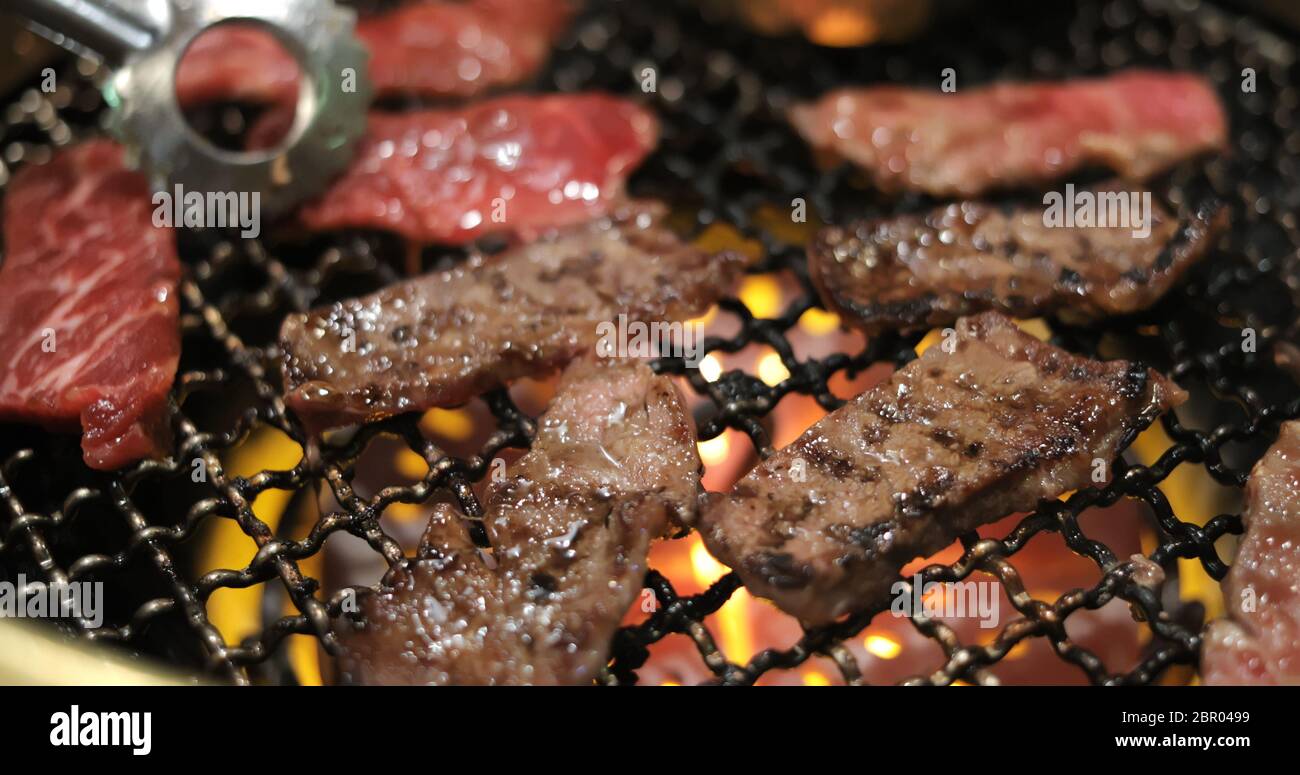 Beef in Japanese barbecue restaurant Stock Photo - Alamy