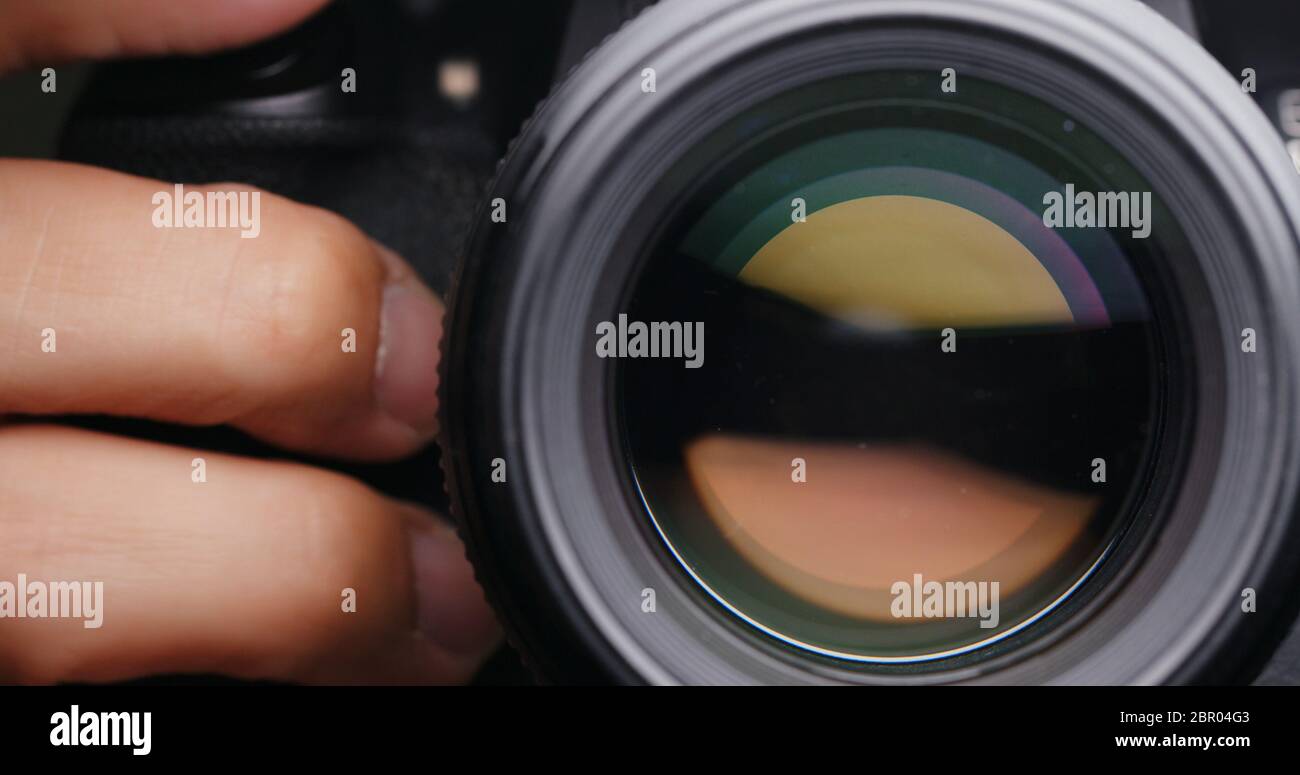 Changing Camera lens aperture Stock Photo - Alamy