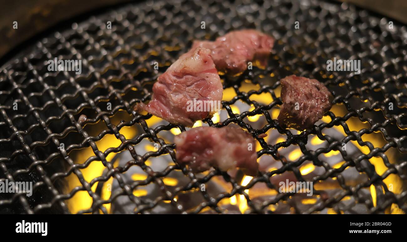 Japanese style barbecue in restaurant Stock Photo - Alamy