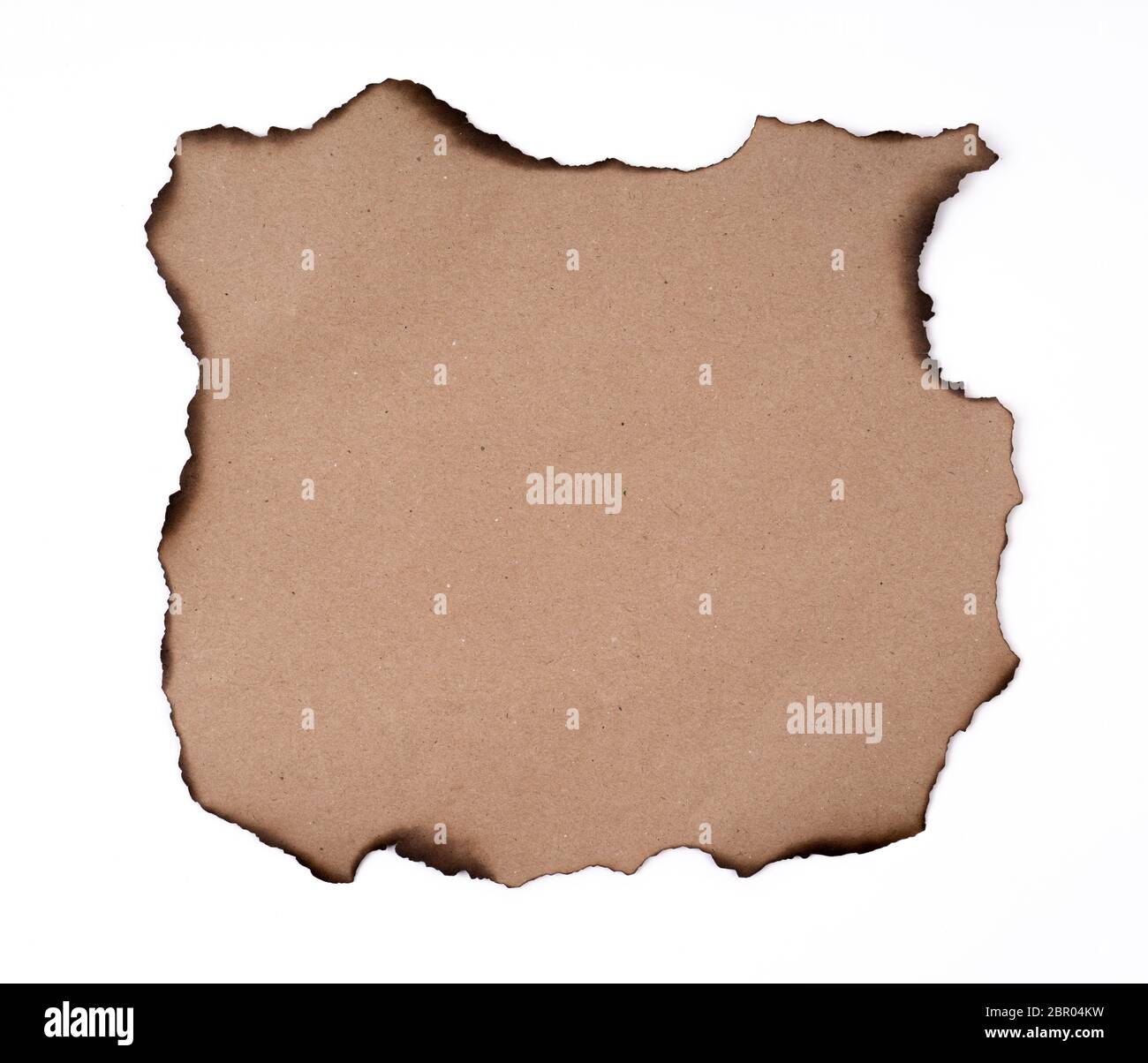 burnt paper sheet isolated on white background Stock Photo - Alamy
