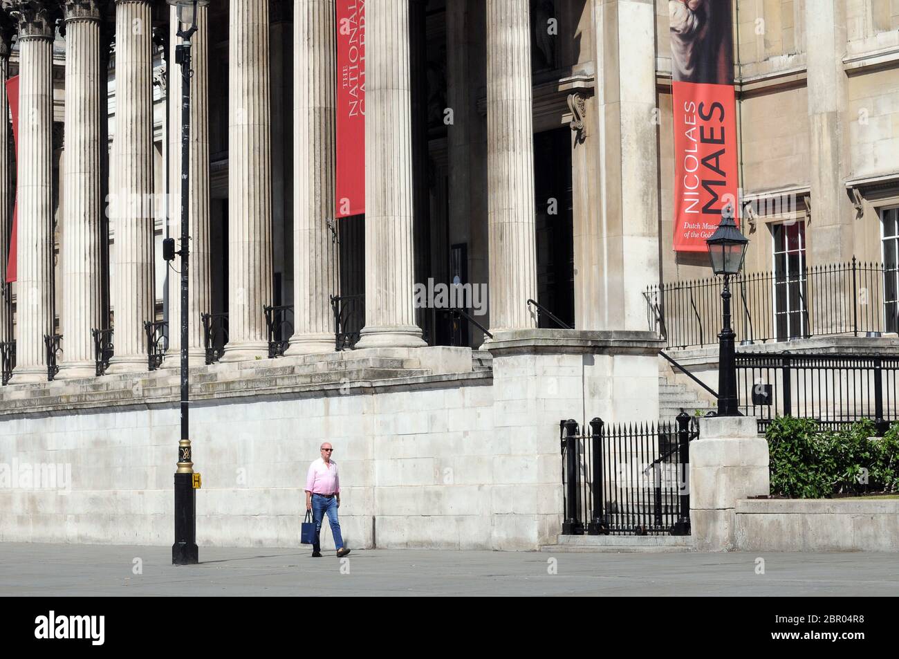 London, UK. 20th May, 2020. Gates to National Gallery locked as shut to ...