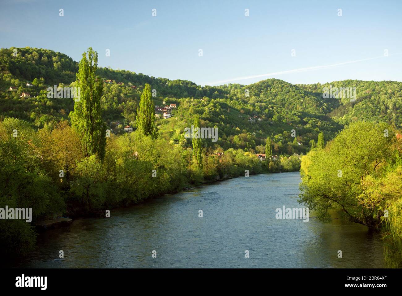 Landscape of Vrbas river in Banja Luka in Bosnia and Herzegovina Stock ...