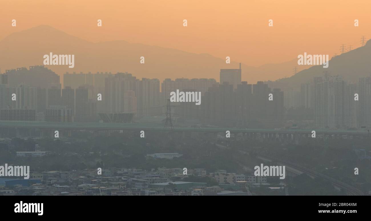 Serious air pollution problem in Hong Kong city Stock Photo - Alamy