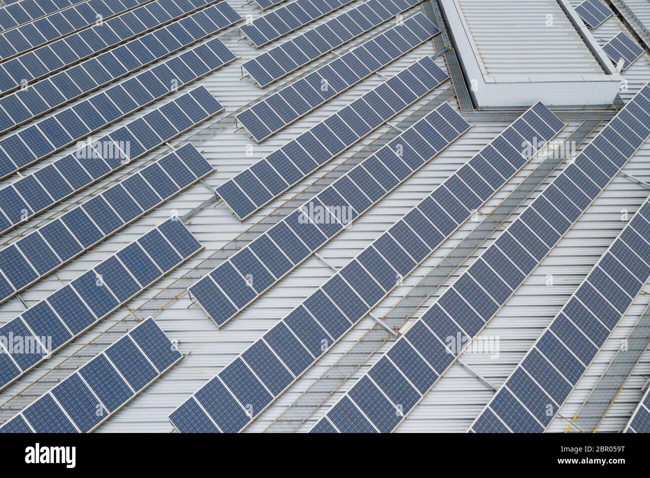 Top view of solar panel station Stock Photo - Alamy