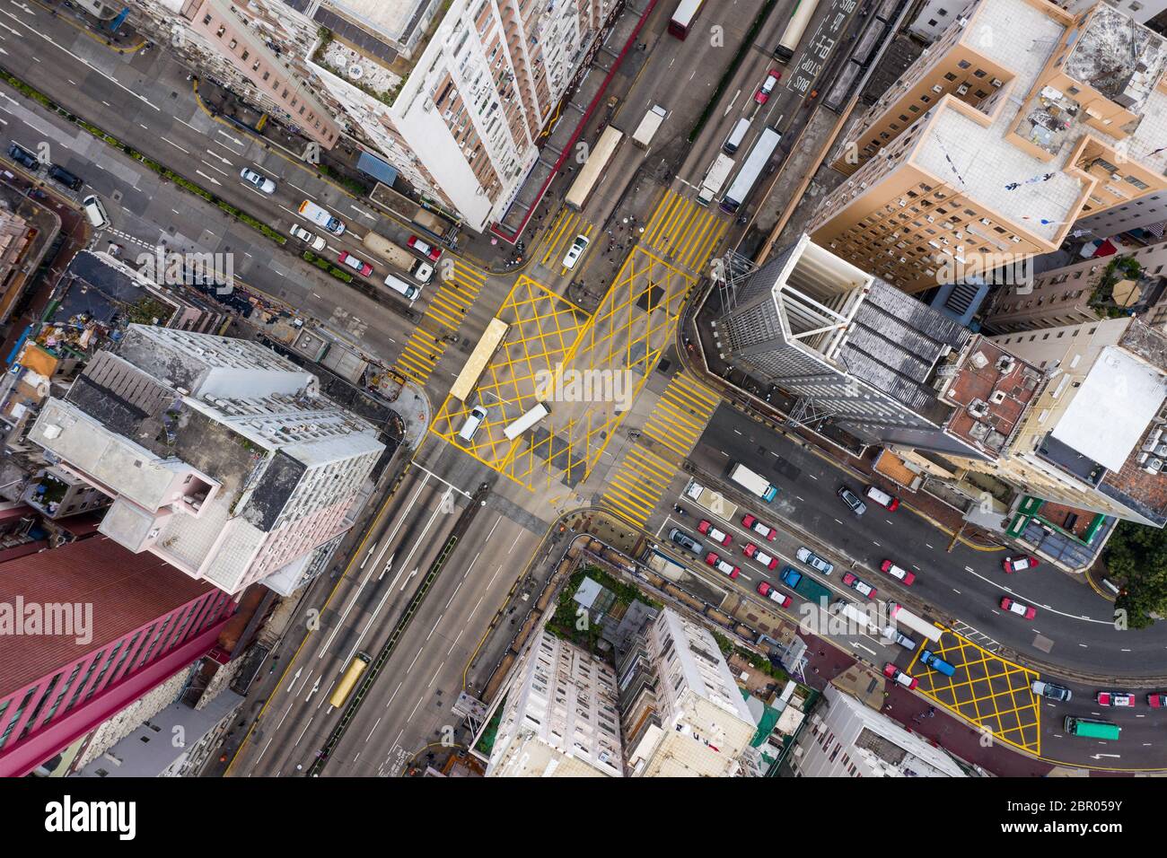 Top view hong kong intersection hi-res stock photography and images - Alamy