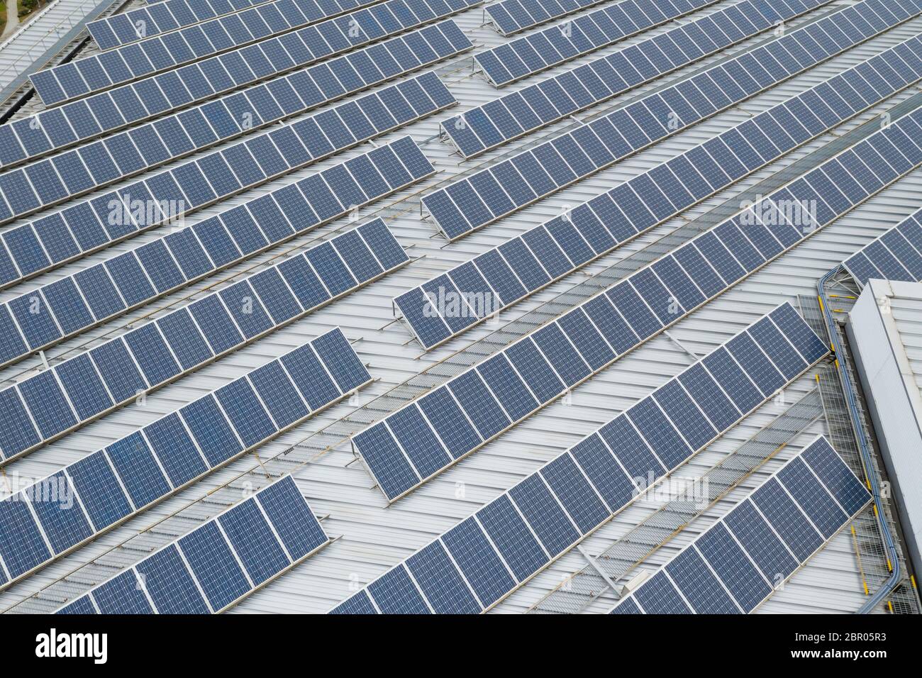 Top down view of solar panel system Stock Photo - Alamy