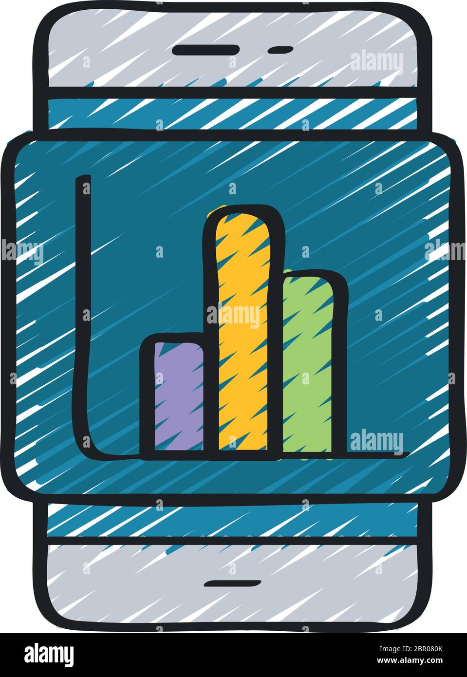 Mobile Bar Chart Icon Stock Vector Image & Art - Alamy